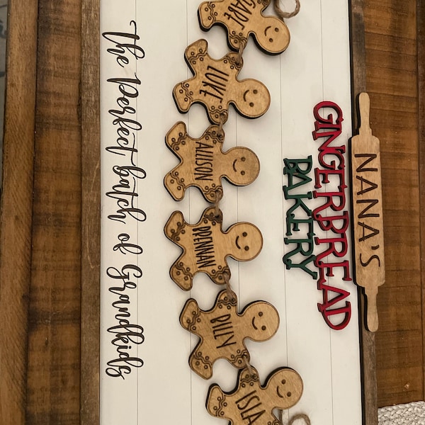 Gingerbread Family 3D Farmhouse Sign Cat N Dog - Sign Decor ...