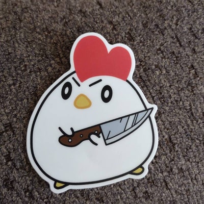 Chicken With a Knife Sticker - Etsy