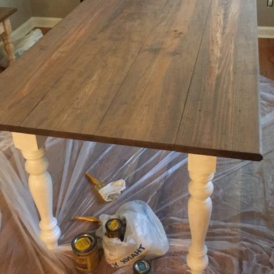 2 Sets of Hand Made Table Legs and Bench Legs Wooden Pine Dining Room ...