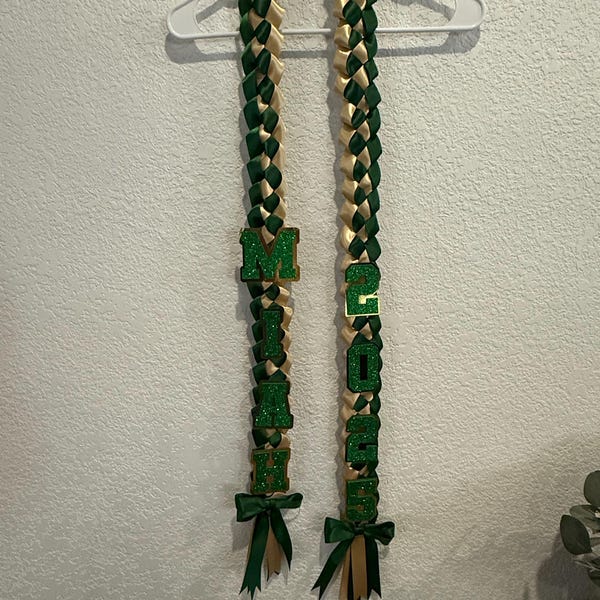 Two Color Personalized Graduation Lei With Mascot or Character - Etsy