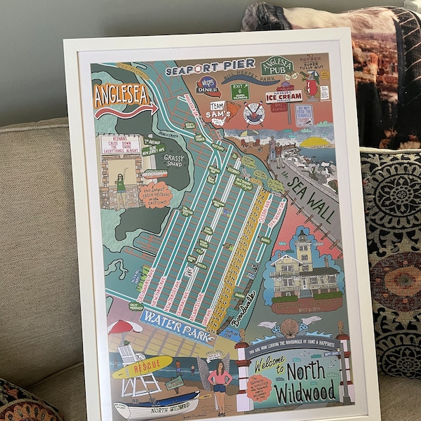 Map of North Wildwood, New Jersey, Beach Town, NJ Beaches ...