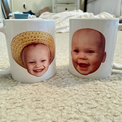 Custom Photo and Text Mug, Personalized Photo Mug, Face Mug, Custom ...
