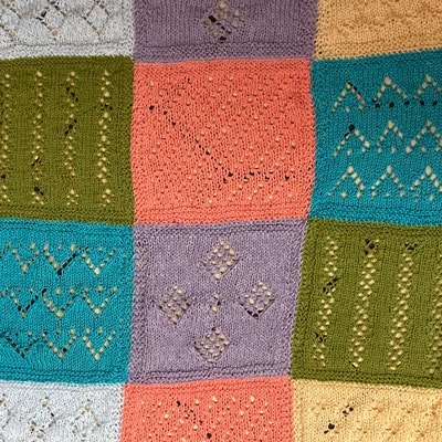 Knitting Pattern, Lace Patchwork Blanket, Knitted Squares, Patches ...