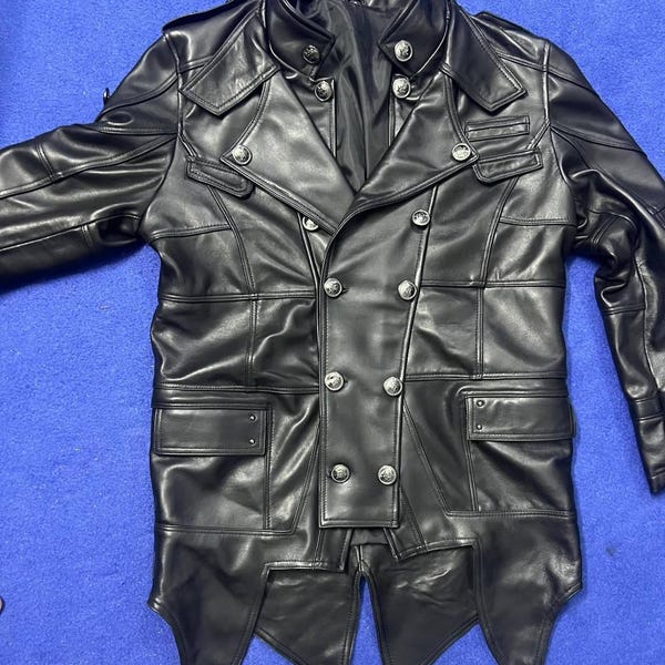 Men’s Gothic Cyberpunk Hooded Duster Coat – Black Cotton Sleeveless ...