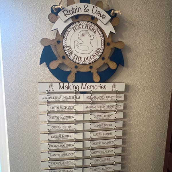 PERSONALIZED XL Cruise Ship Anchor/wheel Combo Cabin Door Decor/ Wall ...