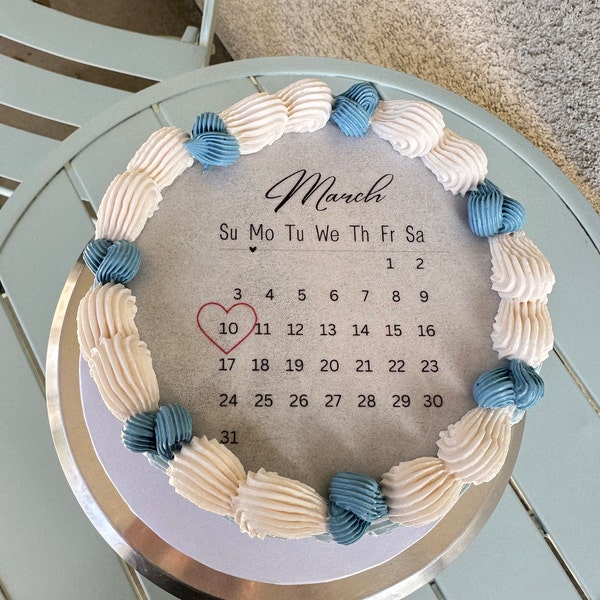 JUNE 2024 Calendar for Cake Topper Heart or Circle or Square Cake Burn ...