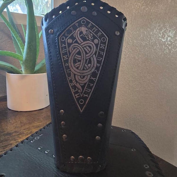 1 Pair Medieval Armor Bracer, Black Viking Arm Guard, Cosplay Armor ...