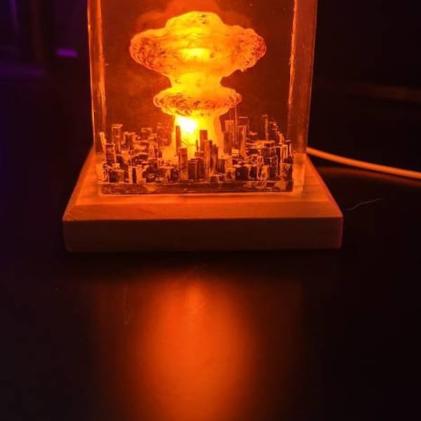 Nuclear Explosion Bomb Diorama, Model LIGHT Night Lamp Nuke Fallout ...