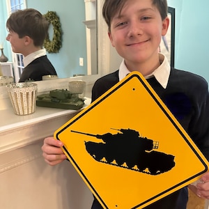 Tank Crossing Sign - Military Safety Plackard - Ordance Marker - Gun ...
