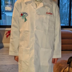 Personalized Kids Dinosaur Lab Coat With Tyrannosaurus Rex Embroidery ...