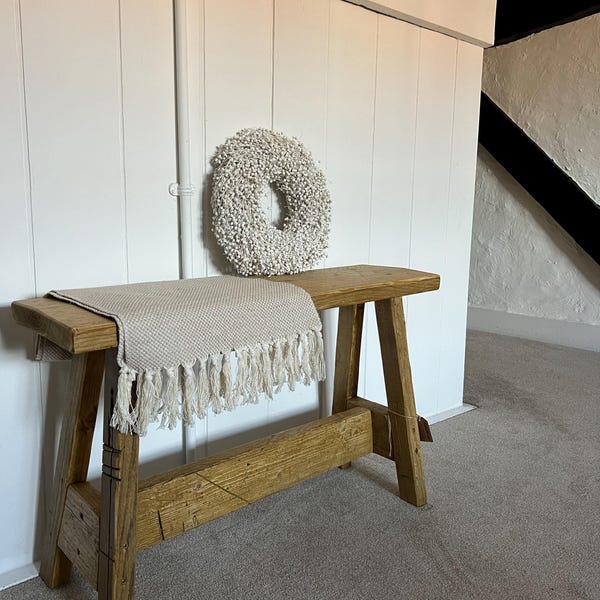 Handmade Rustic Scaffold Board Bench: Reclaimed Wood Seating - Etsy UK