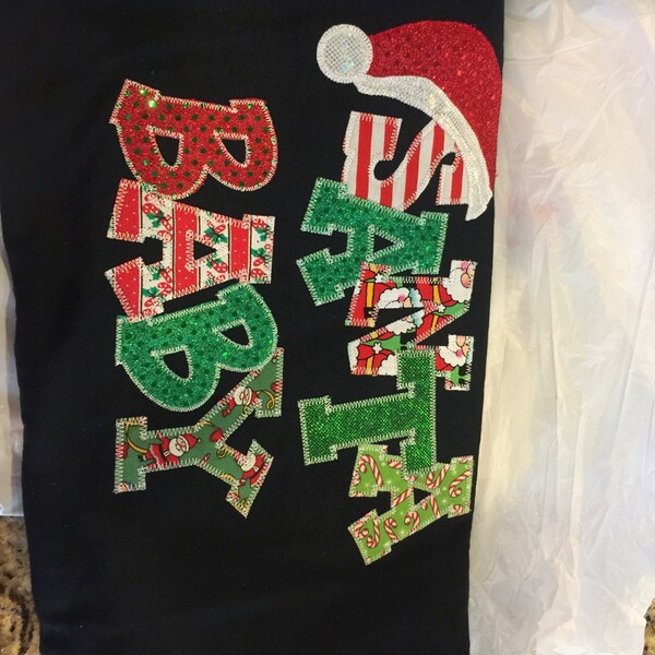 Santa Baby Christmas T-shirt - Bling Sparkle Applique - Custom Adult ...