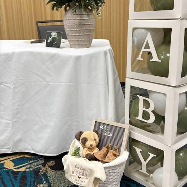 Gold Trim Translucent Baby Block Boxes, Baby Block Boxes, Baby Shower ...