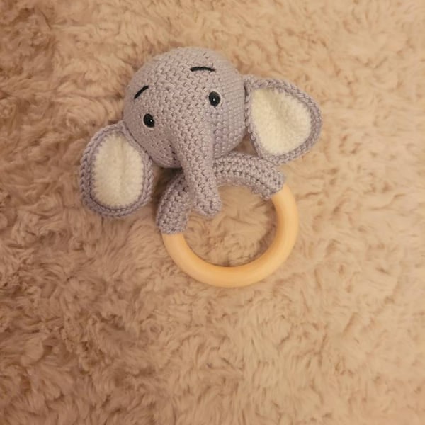 PATTERN ONLY: Elephant Rattle | Safari Animal Toy | Amigurumi Jungle ...