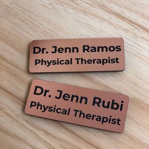 Personalized Plastic Name Badge With Pin or Magnet Attachment - Custom ...