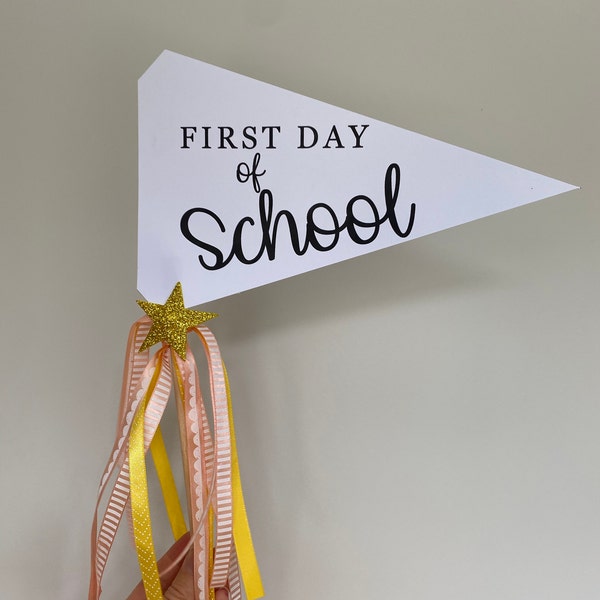 First Day of School Flag Printable - Etsy