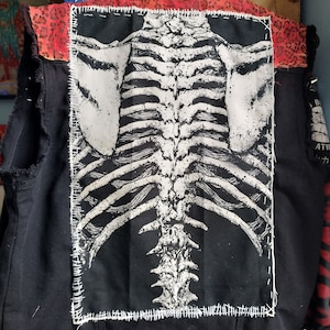 Ribcage Back Patch Ribcage Skeleton Patch Bones Patch - Etsy