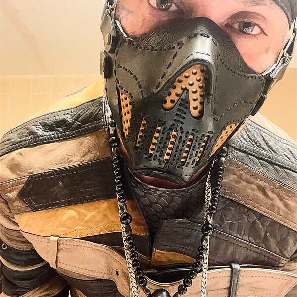 Leather Face Mask //THE MAVERICK// W/filters & Pocket - Etsy