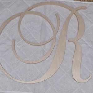 Wood Monogram Letter Custom Monogram Sign Choose Your Font Natural ...