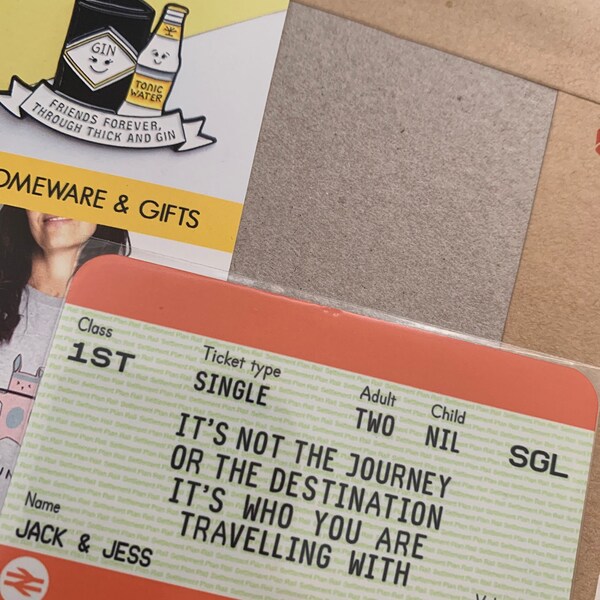 Personalised Train Ticket Wallet Insert, Personalised Train Ticket ...