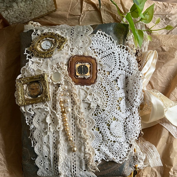 White Layered Lace Shoulder Bag Handmade Fabric Bag Shabby Lace Purse ...