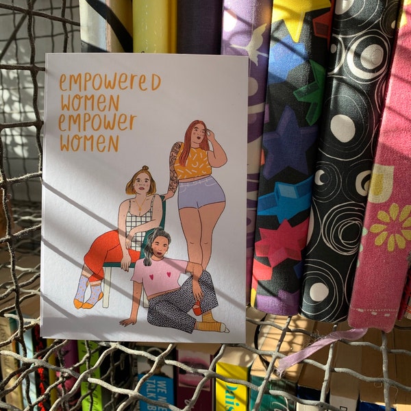 Empowered Women - Illustrated Postcard - Feminist Art - Etsy