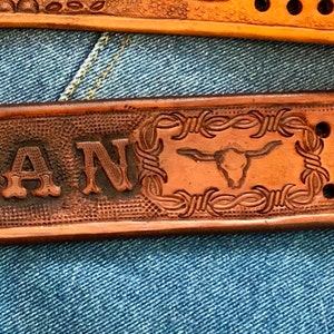 017-16 Floral meander and Lined border SET 2 pcs leather | Etsy