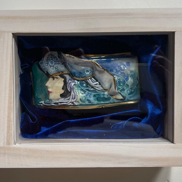 42 X 14 X 2 1/2 Wooden Shadow Box / Hinged Glass Lid / Display Case Box ...