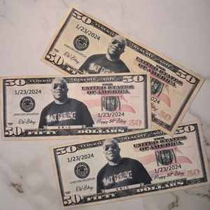 Personalized 100 Dollar Bill Prints, Perfect for the Bride, Birthday ...