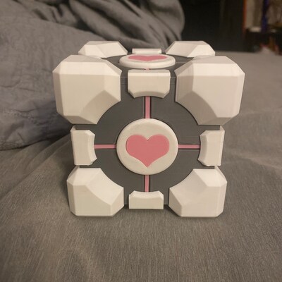 Portal Companion Cube Box 3D Printed Weighted Companion Cube Storage ...