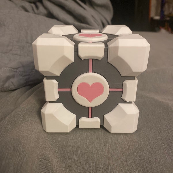Portal Companion Cube Box | 3D Printed Weighted Companion Cube Storage ...