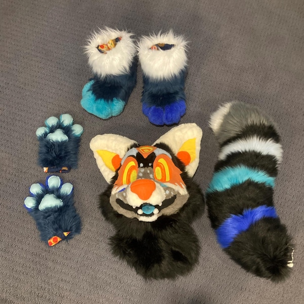 Red Clown Dino Cow Mini Partial Fursuit - Etsy