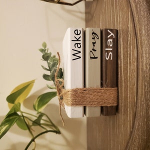 Large Islamic Wooden Book Stack Decor Start With Bismillah Islamic Home ...