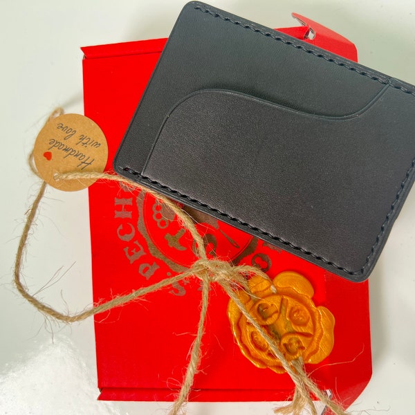 Custom Leather Credit Card Holder - Slim Bifold Wallet - Personalized ...