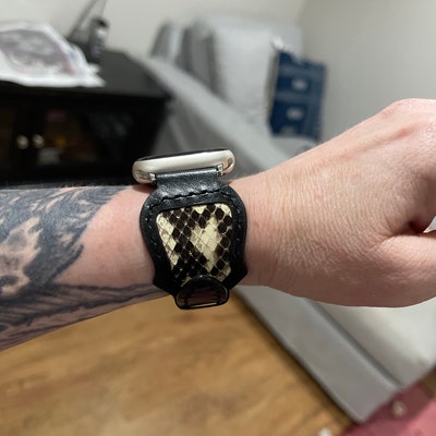 Leather Watch Band Strap Hair on Hide Inlay With Chocolate - Etsy