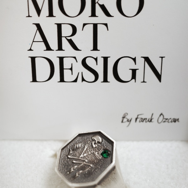 925 Silver Memento Mori Ring, Dead Man Ring, Gothic Ring. Grave Ring ...