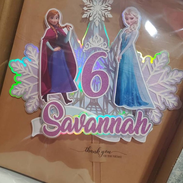 Frozen Cake Topper: Elsa, Anna, Personalized Birthday Party Decor - Etsy
