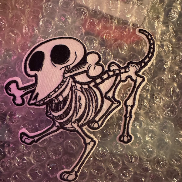 Corpse Bride Scraps Patch Victor Skeleton Dog Embroidered Iron on Ca4 ...