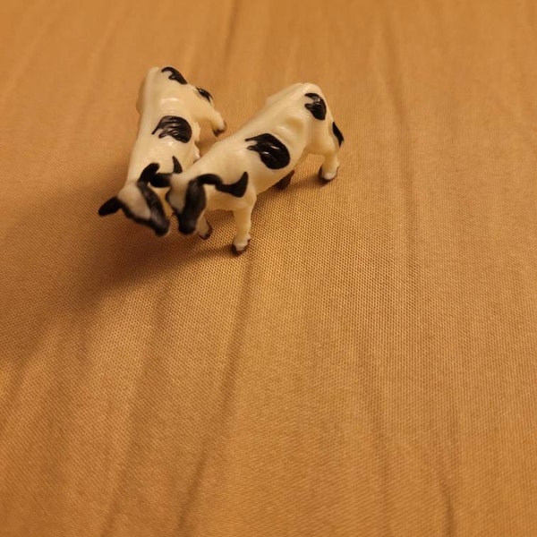 Tiny Dairy Cow Figurine - Soft Plastic Animal for Fairy Garden, Diorama ...