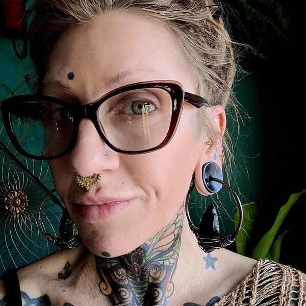 6 Gauge Copper Ear Hanger, Ear Weights, Cyborg Ear Hangers, Alien ...