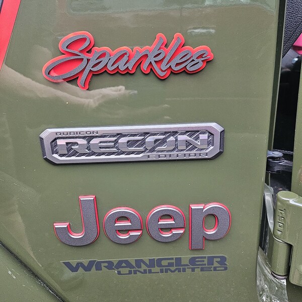 Custom Cursive Font Car Emblem - Custom Colors - Installs in Seconds ...