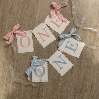 First Birthday Boy Birthday Banner ONE Birthday Banner ONE Highchair ...