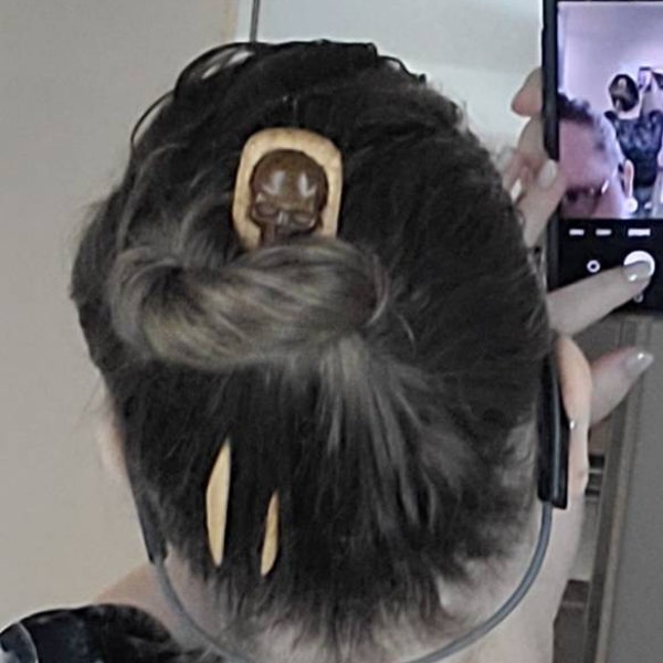 Rattlesnake.snake. Wooden Hair Fork. Hair Stick . Carved Hair ...