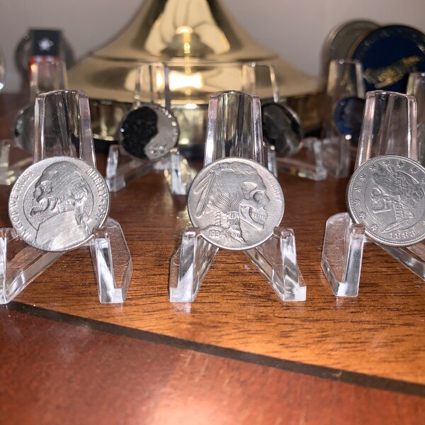 Hobo Nickel Skull by M.J. Petitdemange Engraved 90% Silver JFK Coin ...