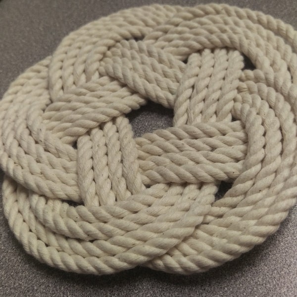 Nautical Weave White Coasters Turk's Head Knots in Natural White Set of ...