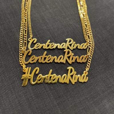 14k Gold Two Name Necklace, 2 Names Necklace, Custom Double Name ...