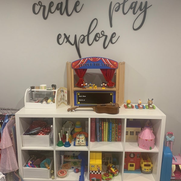 Create Play Explore | Word Cutout Set | Play Room Wall Decor | Laser ...