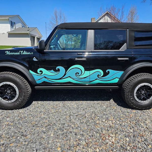 Two Tone Full Side Wave Decal - Etsy