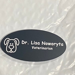 Business Name Tag for Work Custom Engraved Plaque Green Plastic Plate ...