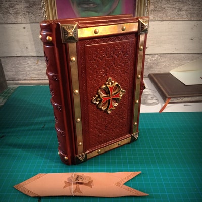 Medieval Styled Leather Journal, Heraldic Book, Book of the Templars ...